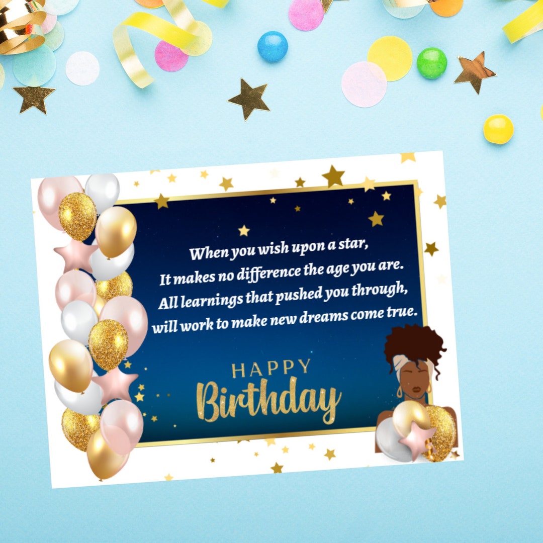 Happy Birthday African American Woman, Anti-ageism Birthday, African ...