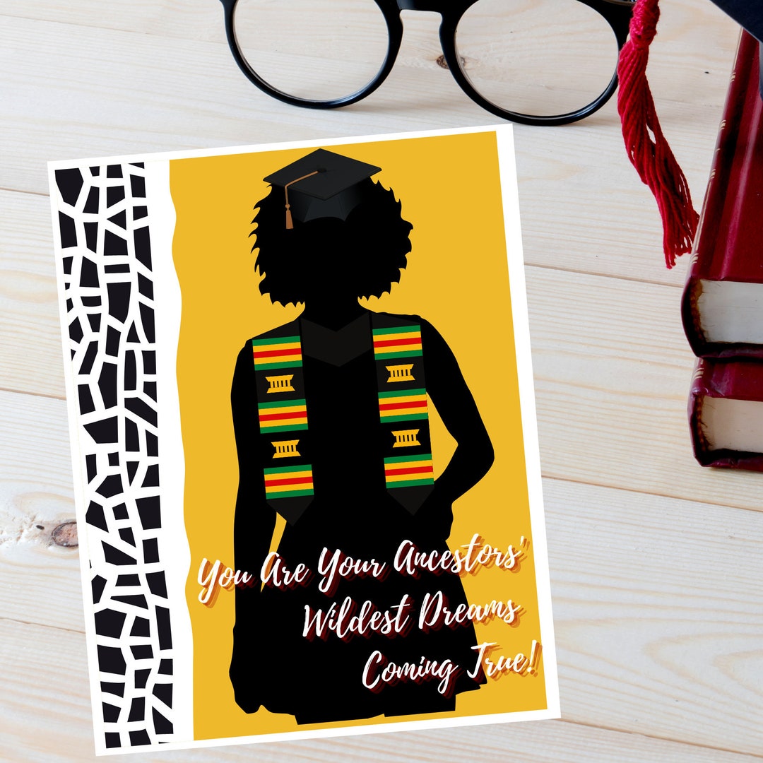 Black Woman Graduation, Black Graduate Gift, Graduation Card Set ...