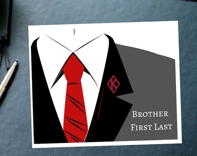Crimson and Cream Fraternity Graduation Card, Congratulations Frat 1911 ...