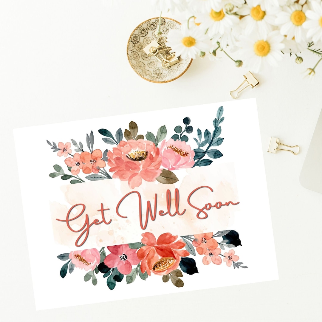 Floral Get Well Soon Cards, Spring Floral Cards, Well Wishes, Get Well ...