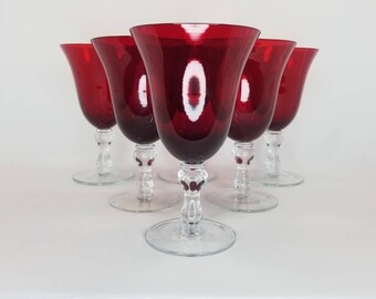 Red Water Glasses - Etsy