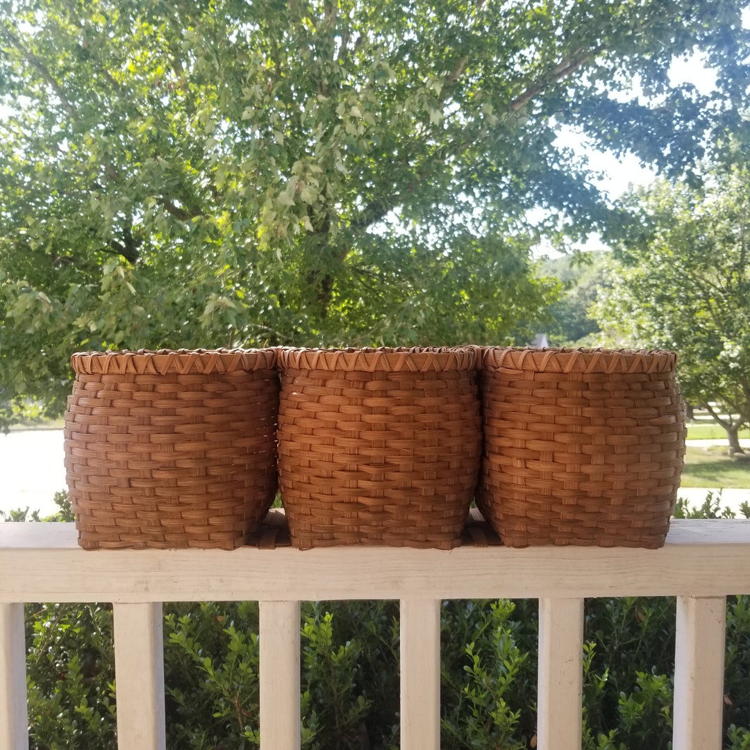 Primitive Sectioned Woven Triple Basket, Sectioned Woven Triple Basket ...