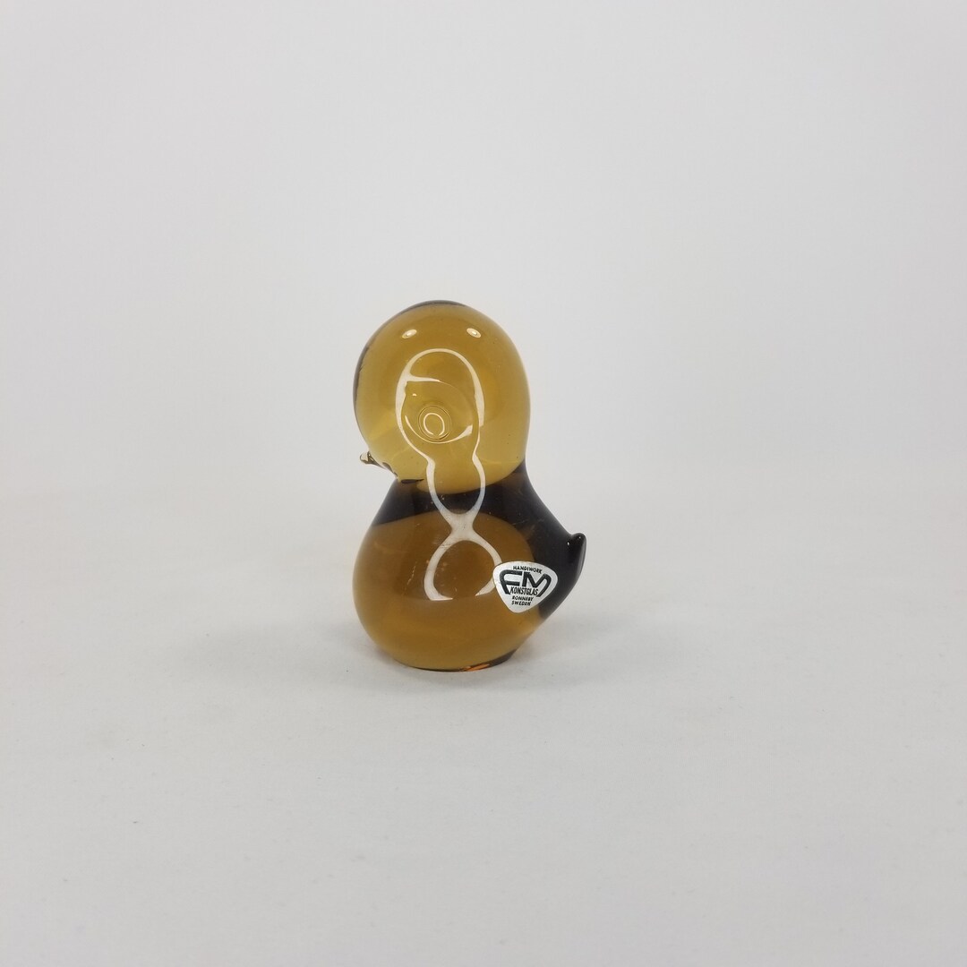 Vintage FM Konstglas Ronneby Sweden Brown Glass Birdie, Konstglas ...
