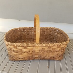 Antique Rectangular Split Oak Basket, Rectangular Split Oak Basket, Split Oak Basket, Primitive ...