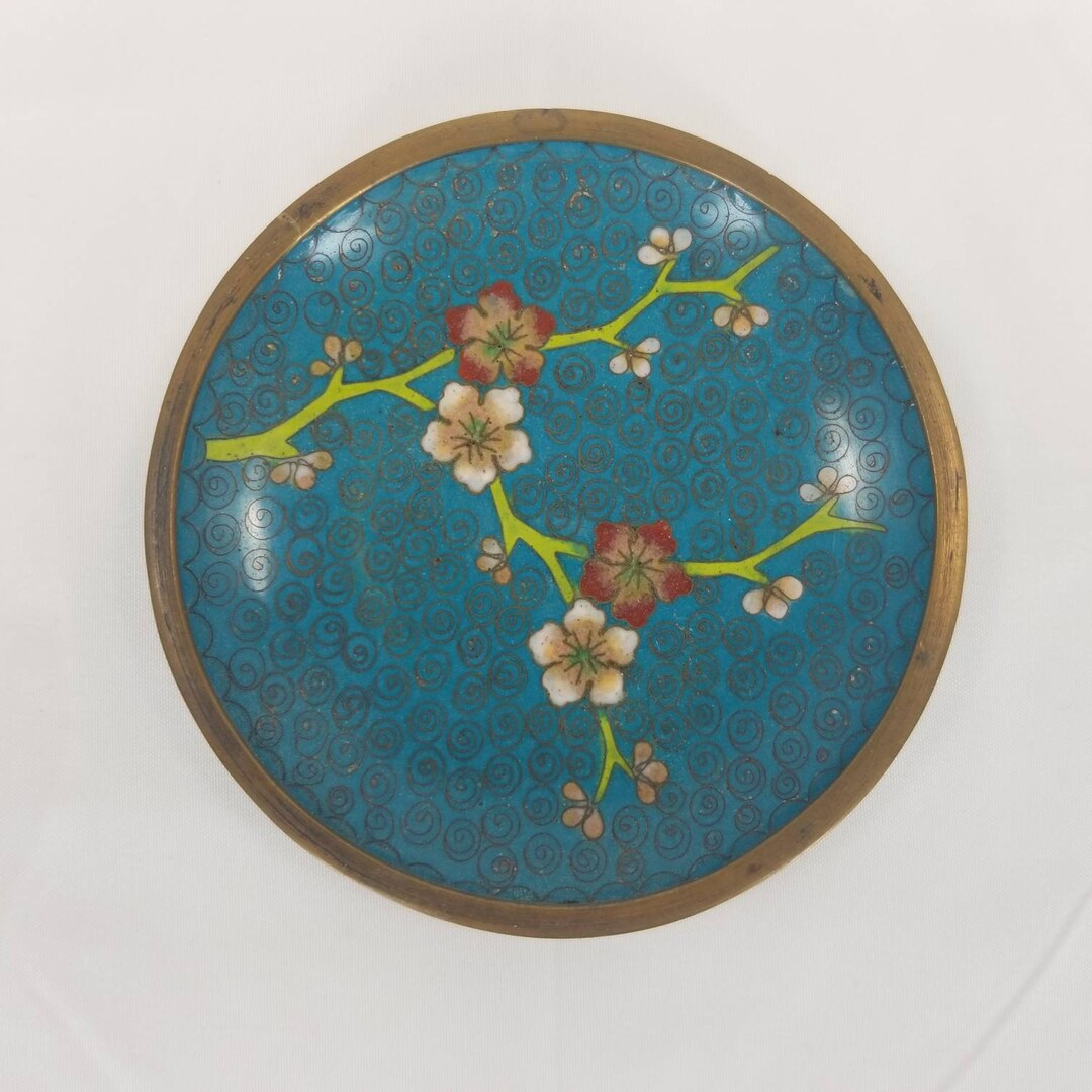 Vintage Cloisonne Blue Floral Plate Cloisonne Blue Plate - Etsy