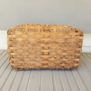 Antique Rectangular Split Oak Basket, Rectangular Split Oak Basket, Split Oak Basket, Primitive ...