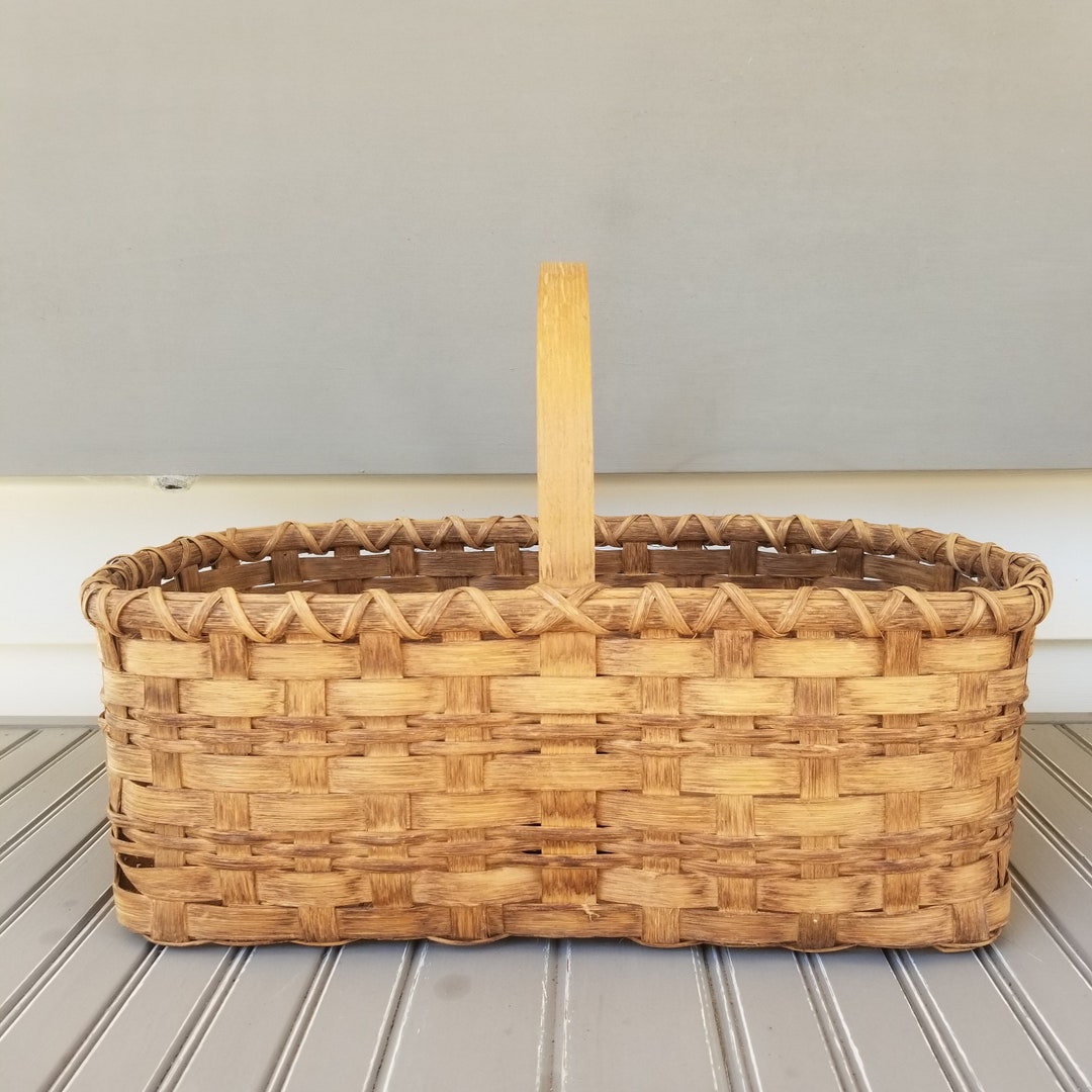 Antique Rectangular Split Oak Basket, Rectangular Split Oak Basket ...