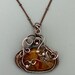 Autumn Colored Oval Swirly Handmade Wire Wrapped Pendant - Etsy