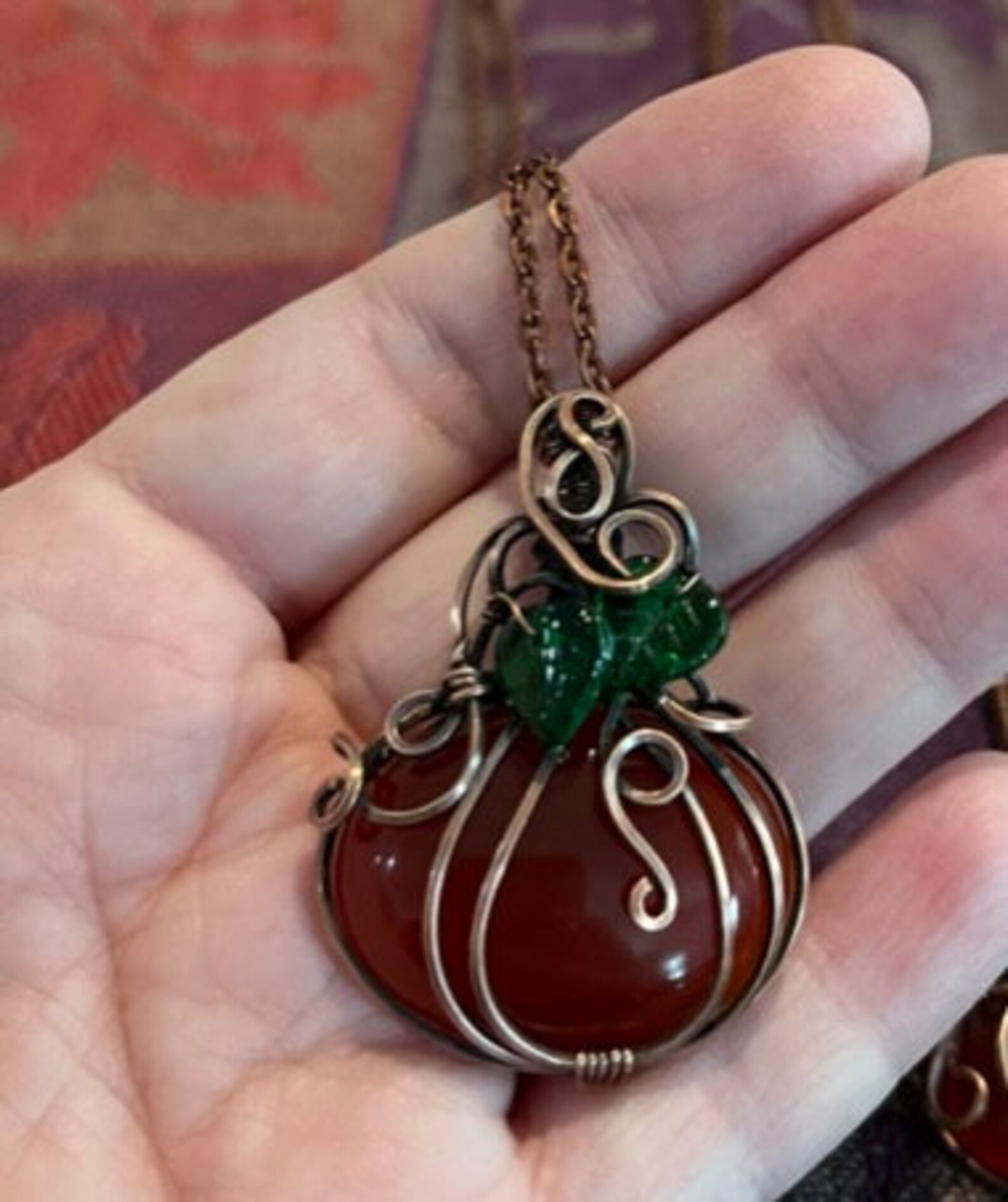 Copper Wire Wrapped Handmade Pumpkin Pendants - Etsy