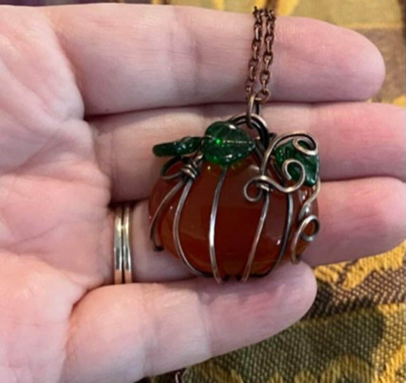 Copper Wire Wrapped Handmade Pumpkin Pendants - Etsy