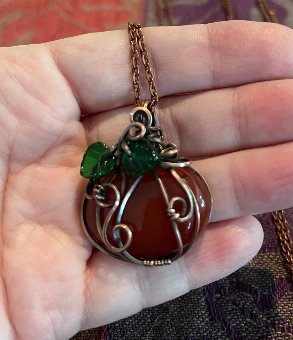 Copper Wire Wrapped Handmade Pumpkin Pendants - Etsy