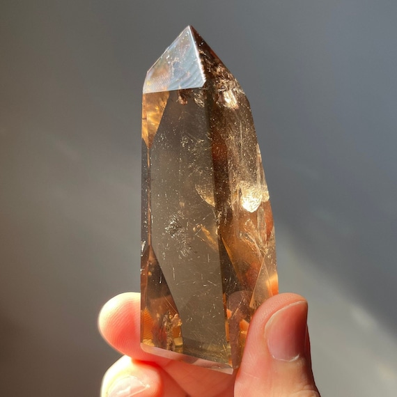 Genuine Smoky Citrine Tower With Garden Quartz From Brazil - Etsy