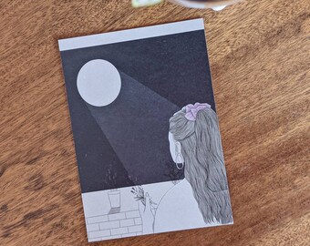 Full Moon Postcard - Etsy