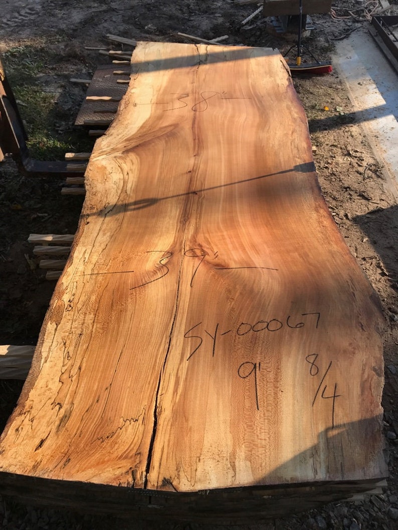 9 Foot Live Edge Spalted Sycamore Slabs or Log for Sale. | Etsy