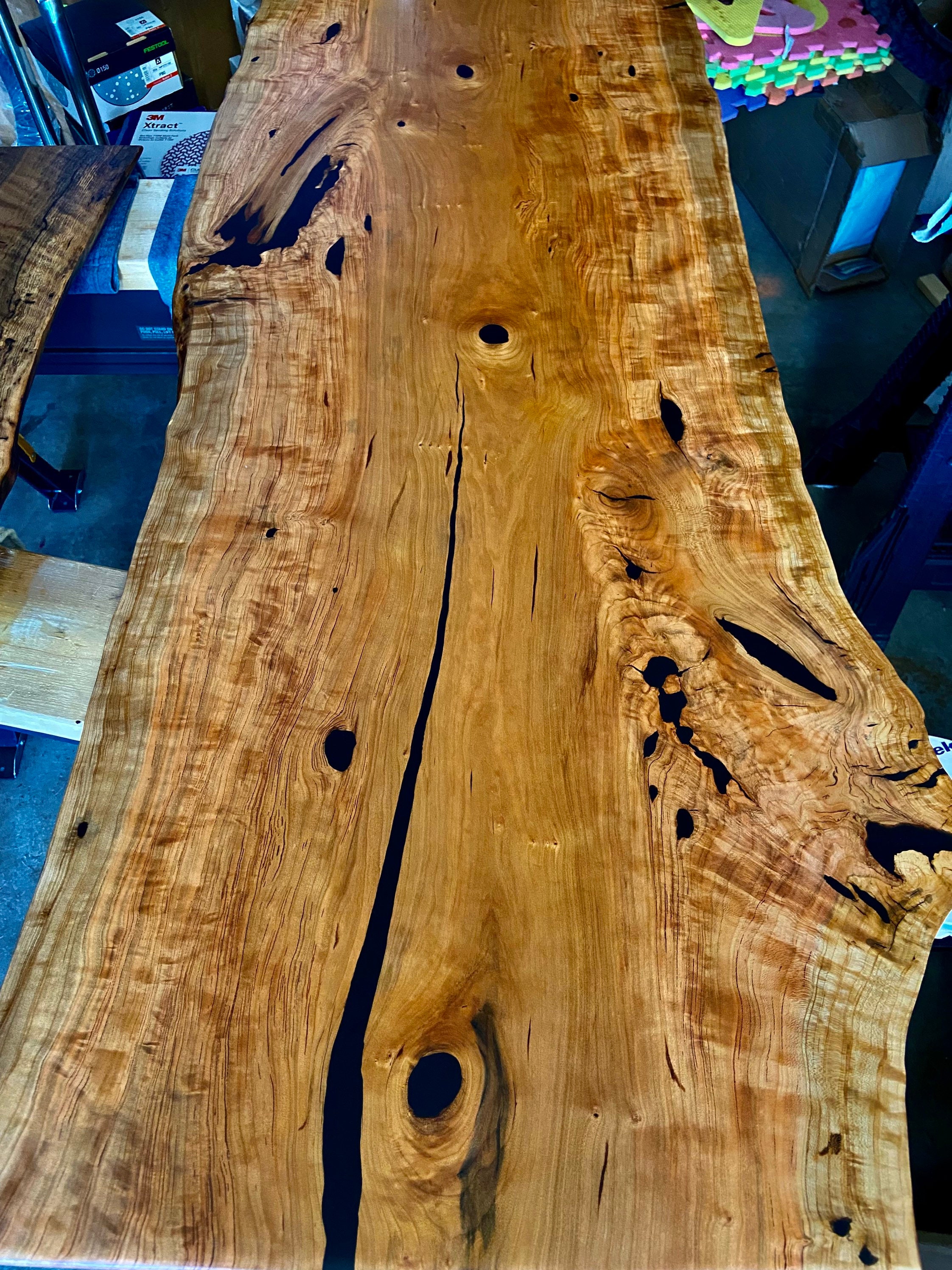 Cherry Coffee Table | Live Edge Wood | Reclaimed Wood Slabs | Kiln ...
