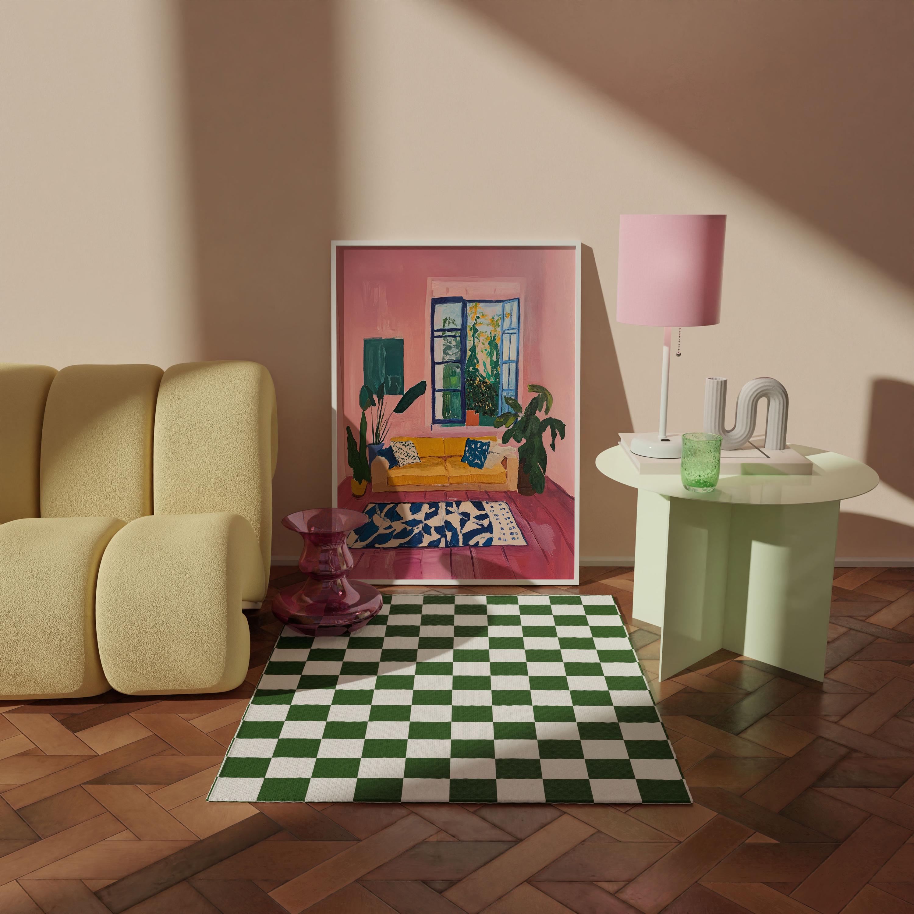 Maximalist Colorful Living Room Poster, Fauvism Home Decor, Pink ...