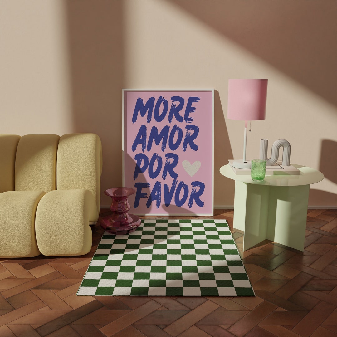 Maximalist Wall Art, Mor Amor Por Favor Poster, Modern Colorful ...