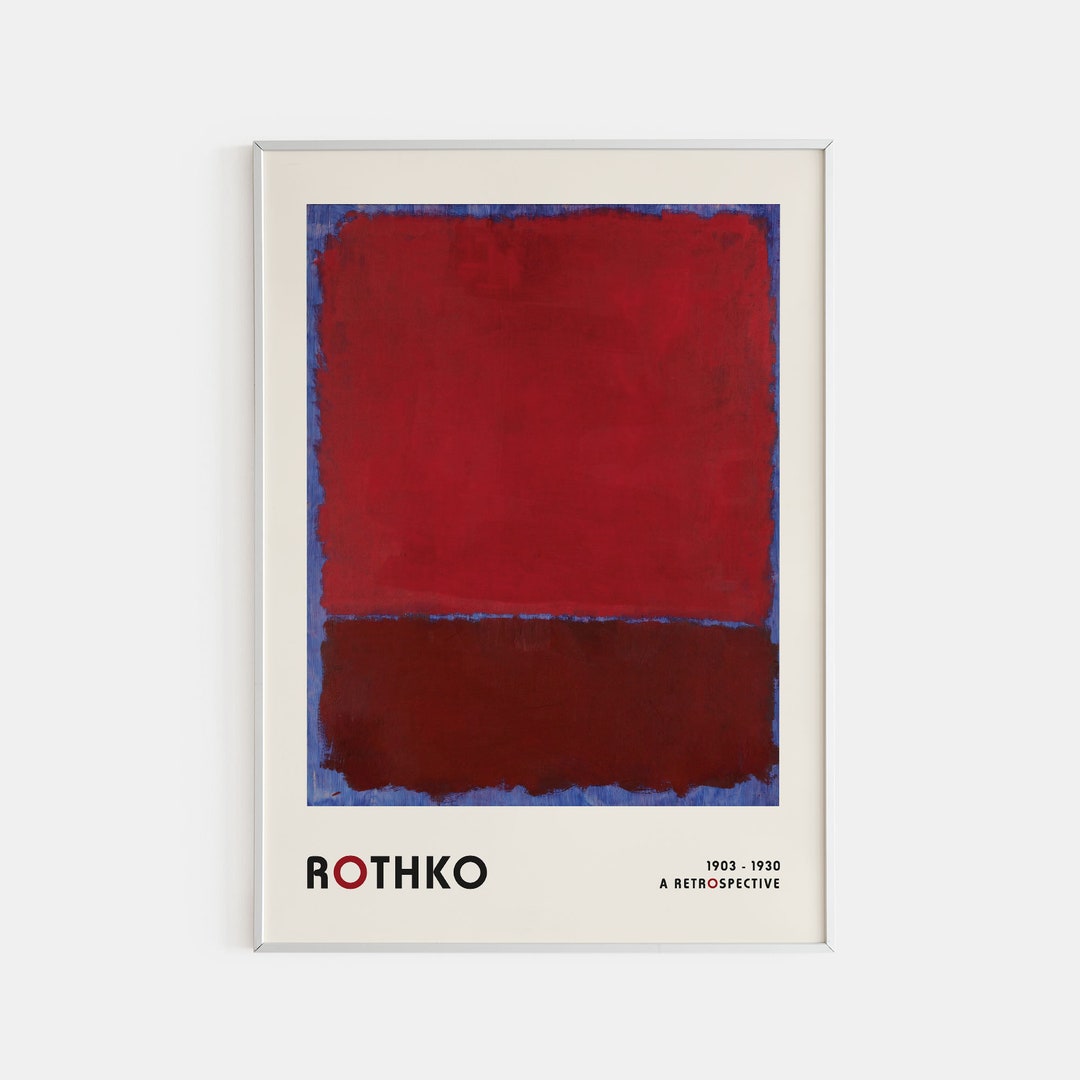 Mark Rothko Art Exhibition Poster, Mark Rothko Vintage Poster, Red/blue ...