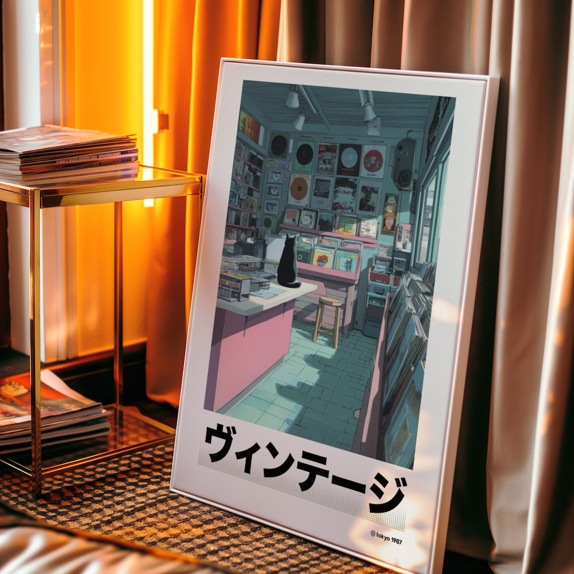 Japanese Record Store Poster, Retro Anime Style Print, Vintage Music ...