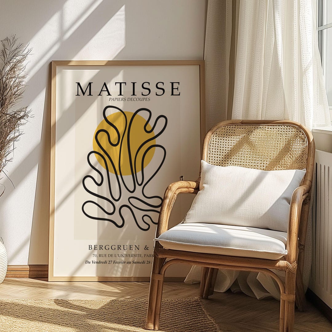 Matisse Yellow Abstract Art Print: Vintage Exhibition Poster - Etsy