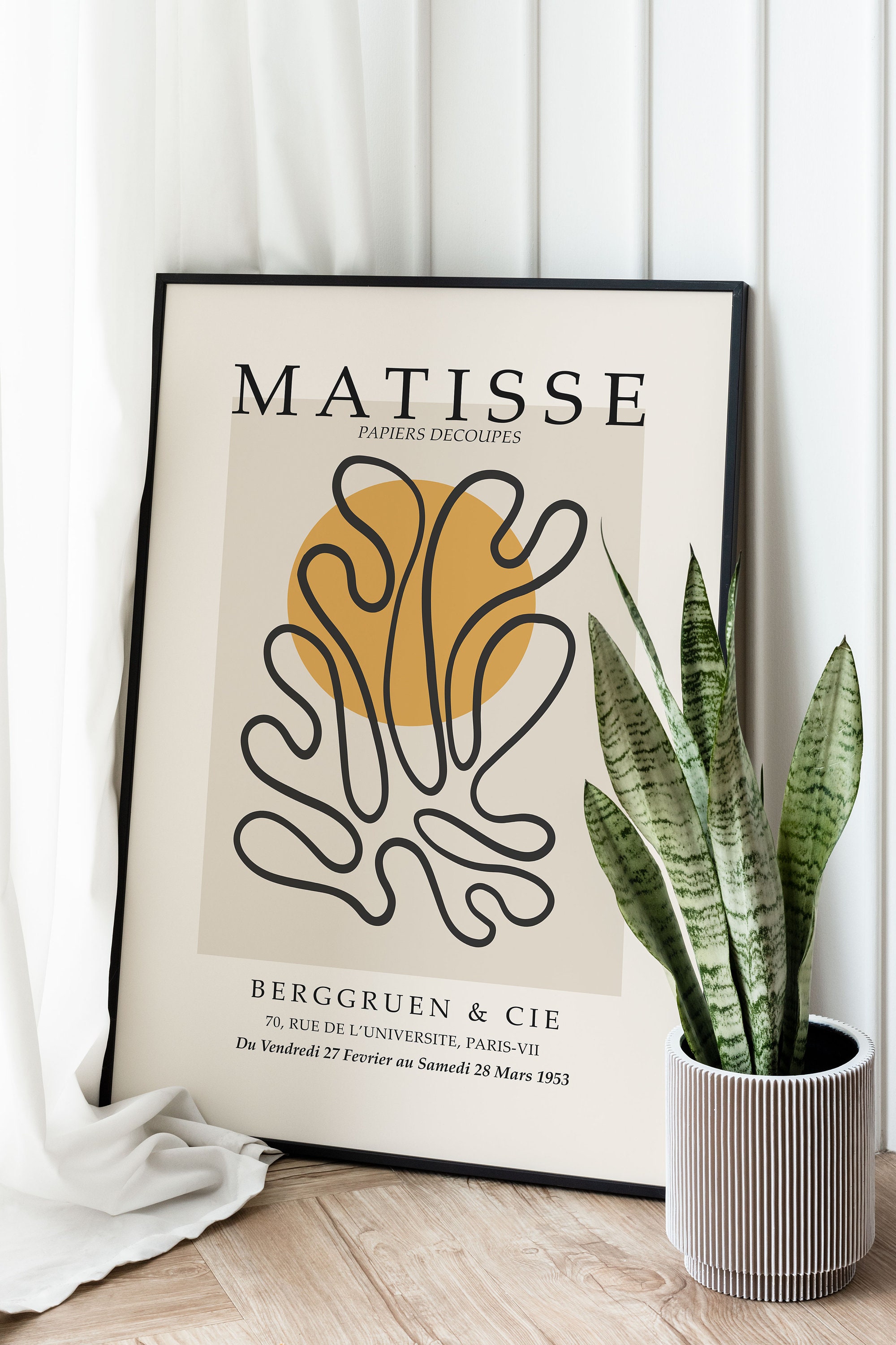 Matisse Yellow Abstract Art Print: Vintage Exhibition Poster - Etsy