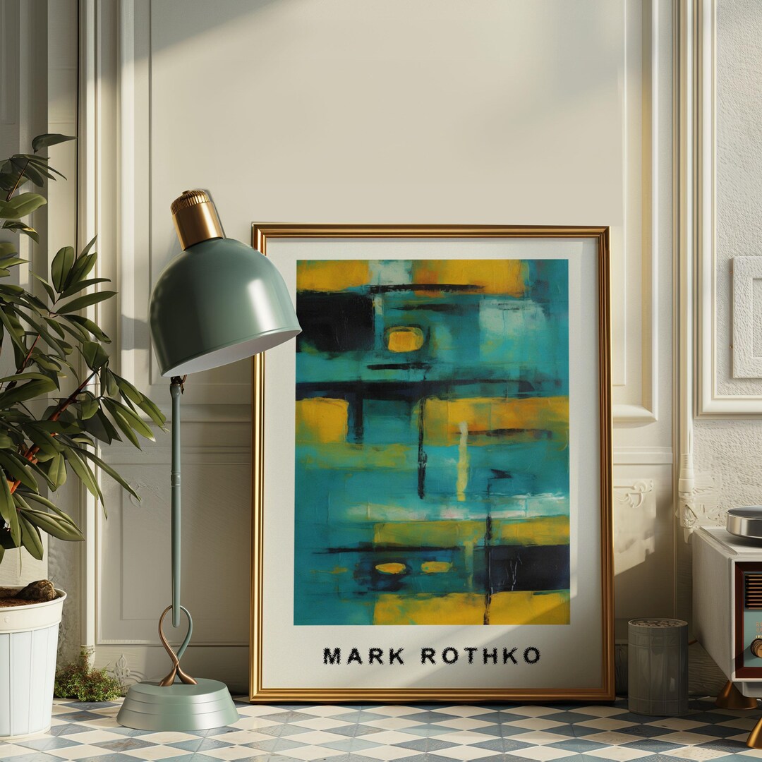 Mark Rothko Art Exhibition Poster Print, Blue Abstract Office Wall ...