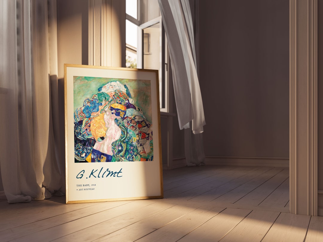 Gustav Klimt Baby Vintage Exhibition Poster, Art Nouveau Wall Decor ...