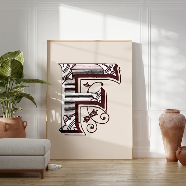 F Letter Print - Etsy
