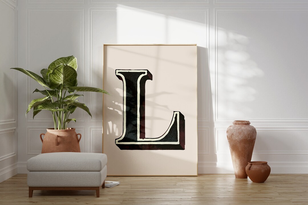 Vintage Letter L Print: Eclectic Typography Poster - Etsy