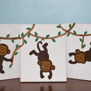 Baby Monkey Painting - Etsy Canada