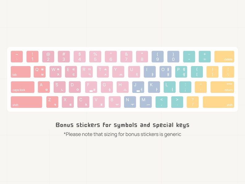 Korean English Hangul 한-영 Keyboard Stickers [macbook / HP / Asus ...