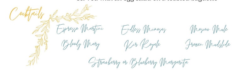 Blue Aster Menu Template - Etsy