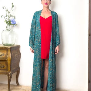 Vintage Silk Long Kimono – Belted Loungewear Robe – Vintage Silk ...