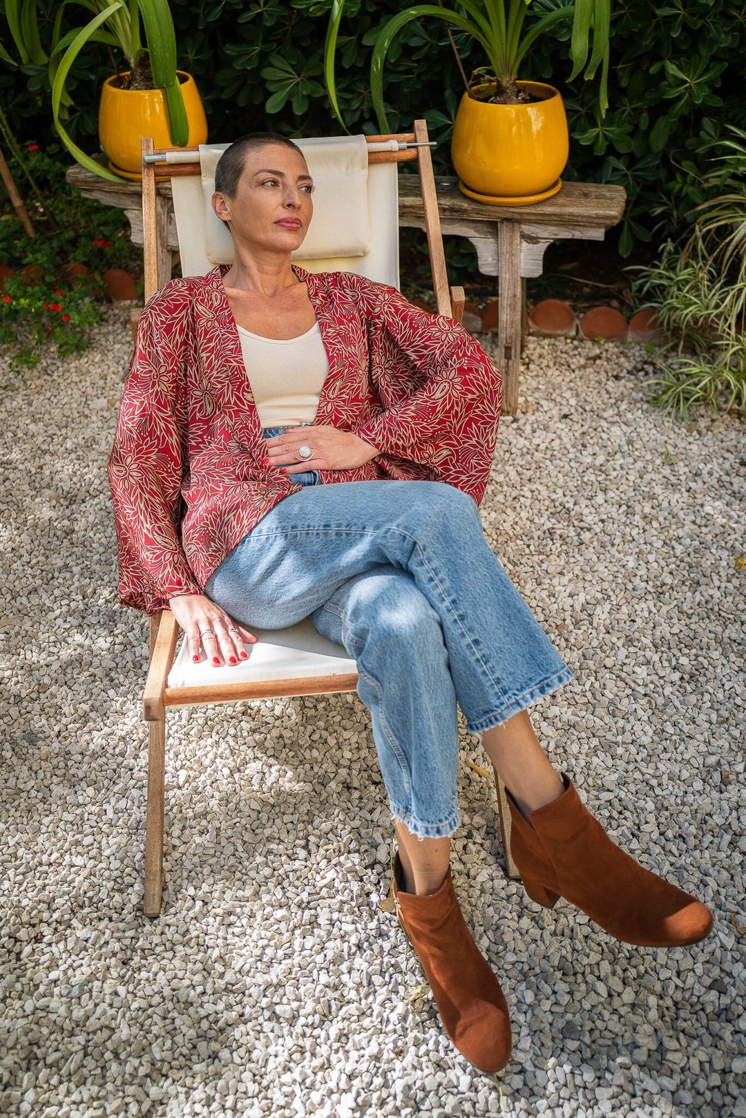 Vintage Silk Kimono Jacket – Short Open Jacket Women – Boho Chic Style ...