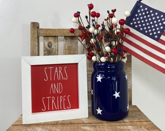 USA Sign, 4th of July Signs, Small Wood Tray Signs, Independence Day ...