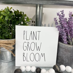 Spring Garden Decor Plant Grow Bloom Sign Small Wood Signs - Etsy