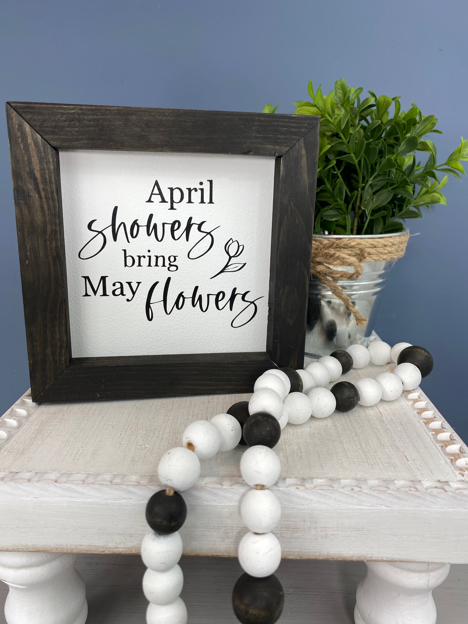 April Showers Bring May Flowers Sign Spring Decor Small Wood - Etsy