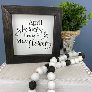 April Showers Bring May Flowers Sign Spring Decor Small Wood - Etsy