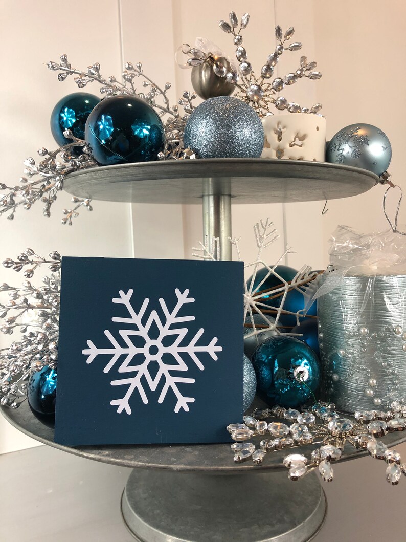 Wood Snowflake Sign Let It Snow Sign Small Wood Christmas Sign | Etsy