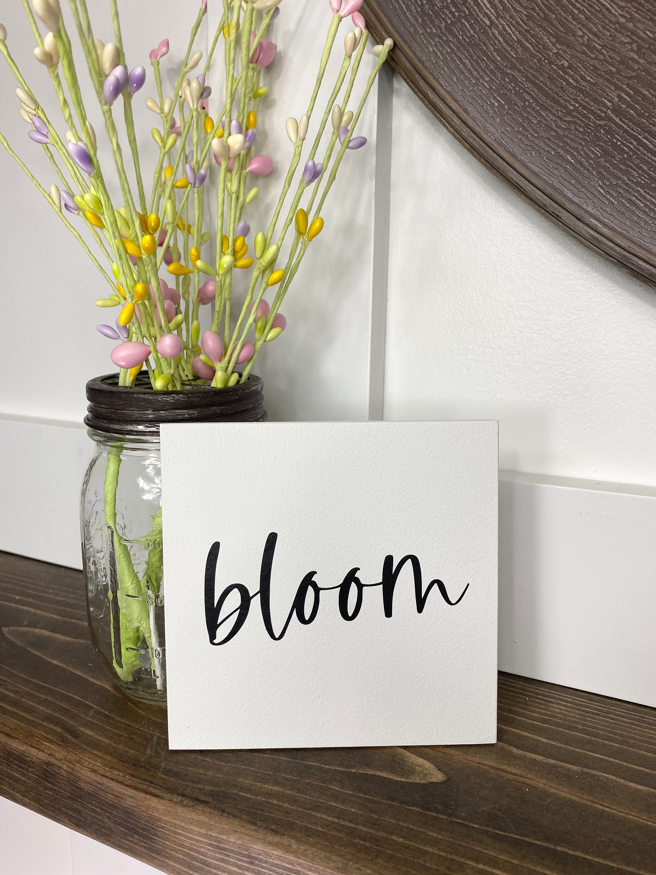 Garden Decor Bloom Sign Spring Decor Small Wood Signs | Etsy