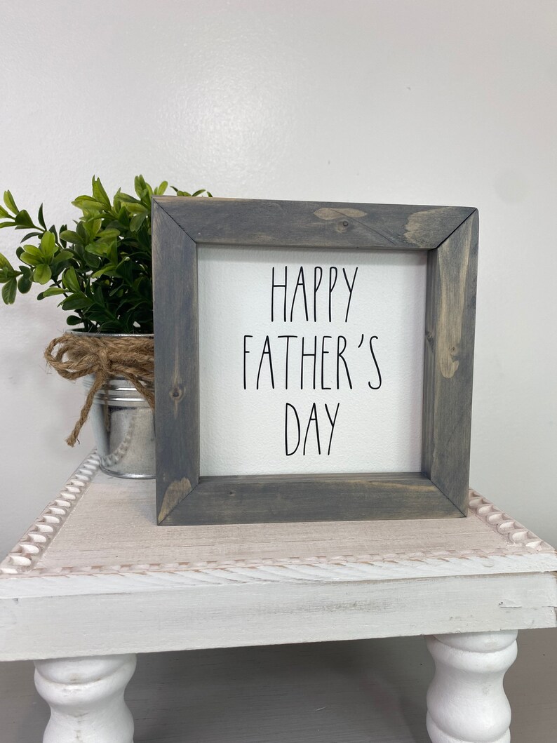 Happy Father's Day Sign Farmhouse Font Small Wood Signs - Etsy