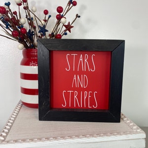 Stars and Stripes Sign, 4th of July Signs, Small Wood Tray Signs ...