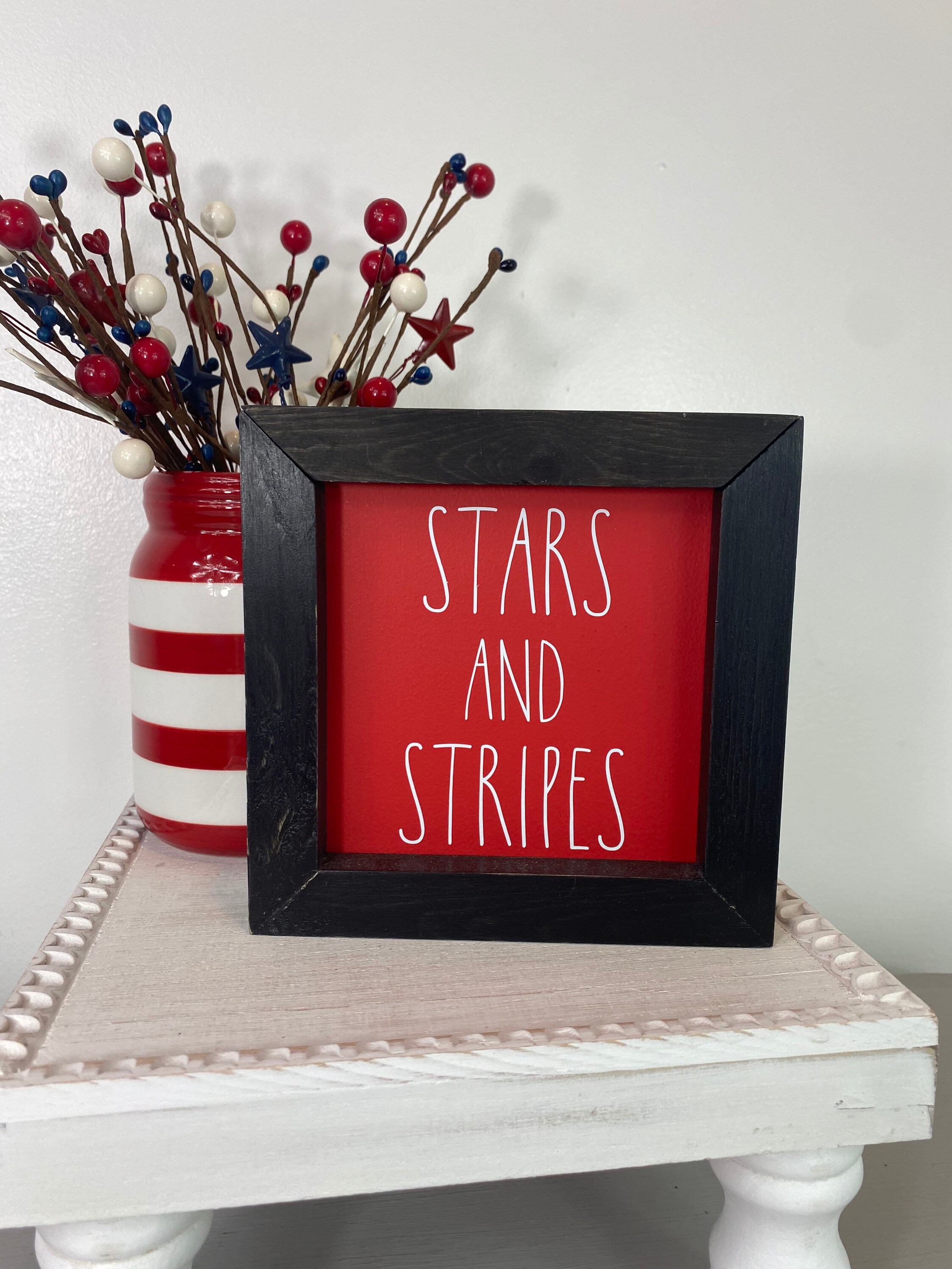 Stars and Stripes Sign 4th of July Signs Small Wood Tray - Etsy