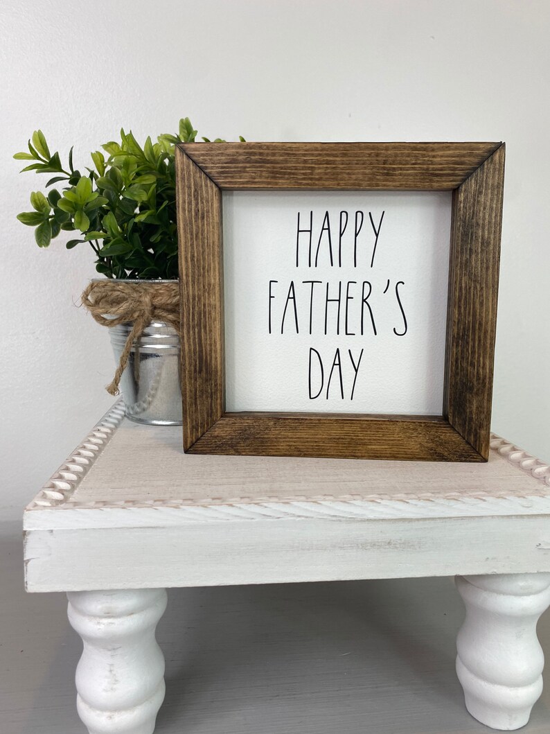 Happy Father's Day Sign Farmhouse Font Small Wood Signs - Etsy