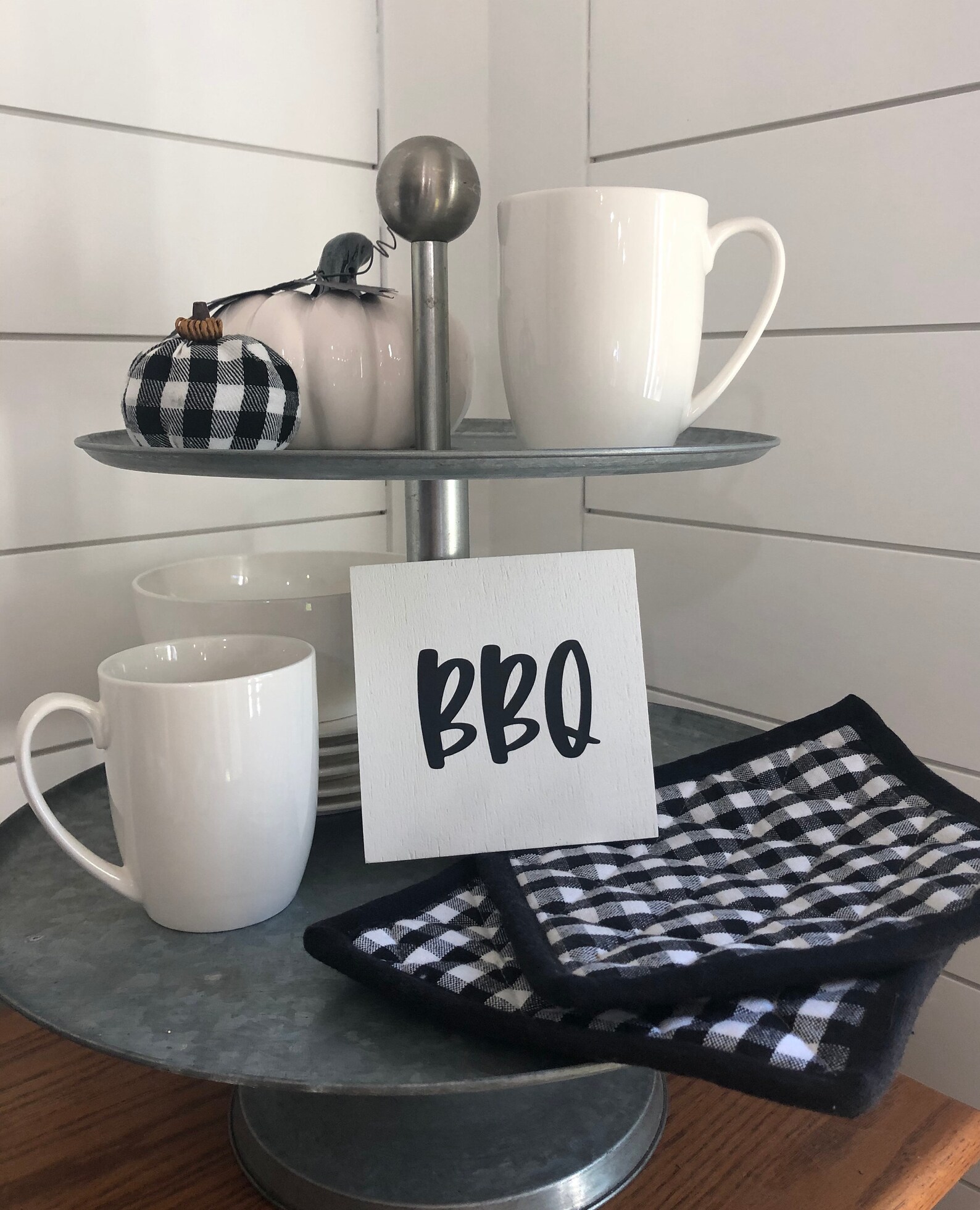 Double Sided Kitchen Sign, BBQ Sign, Kiss the Cook Sign, BBQ Tray Sign ...