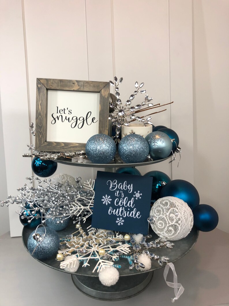 Baby Its Cold Outside Sign Let's Snuggle Sign Blue and - Etsy