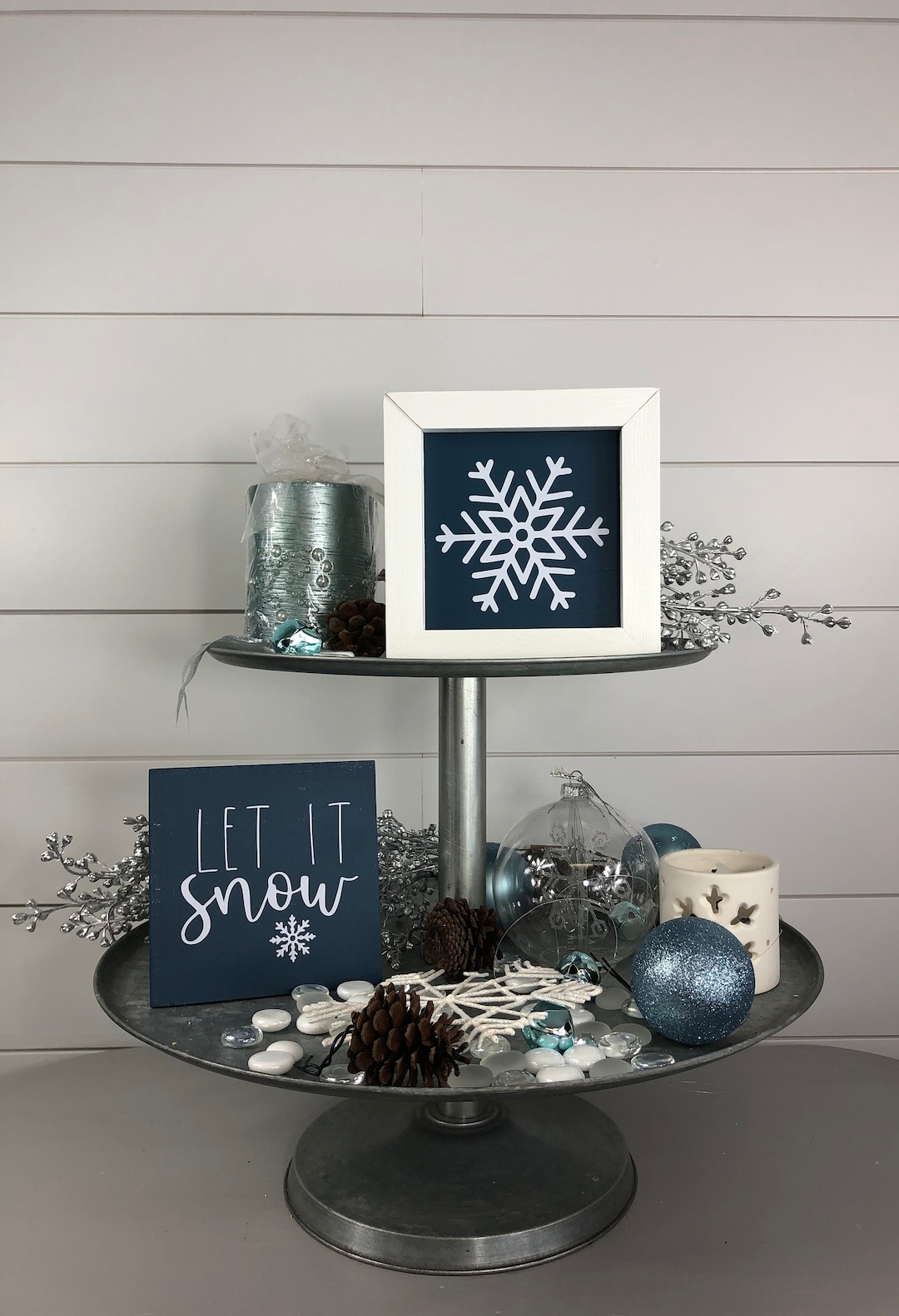 Wood Snowflake Sign Let It Snow Sign Small Wood Christmas Sign ...