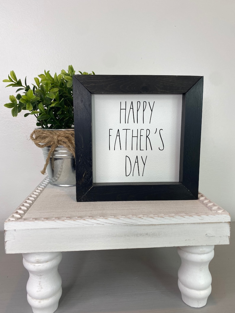 Happy Father's Day Sign Farmhouse Font Small Wood Signs - Etsy
