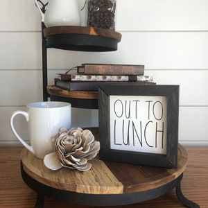 Coffee Bar Sign, Coffee Break Sign, Out to Lunch, Small Wood Kitchen ...