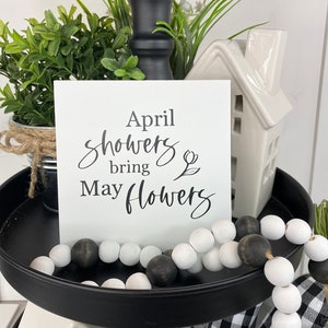 April Showers Bring May Flowers Sign Spring Decor Small Wood - Etsy